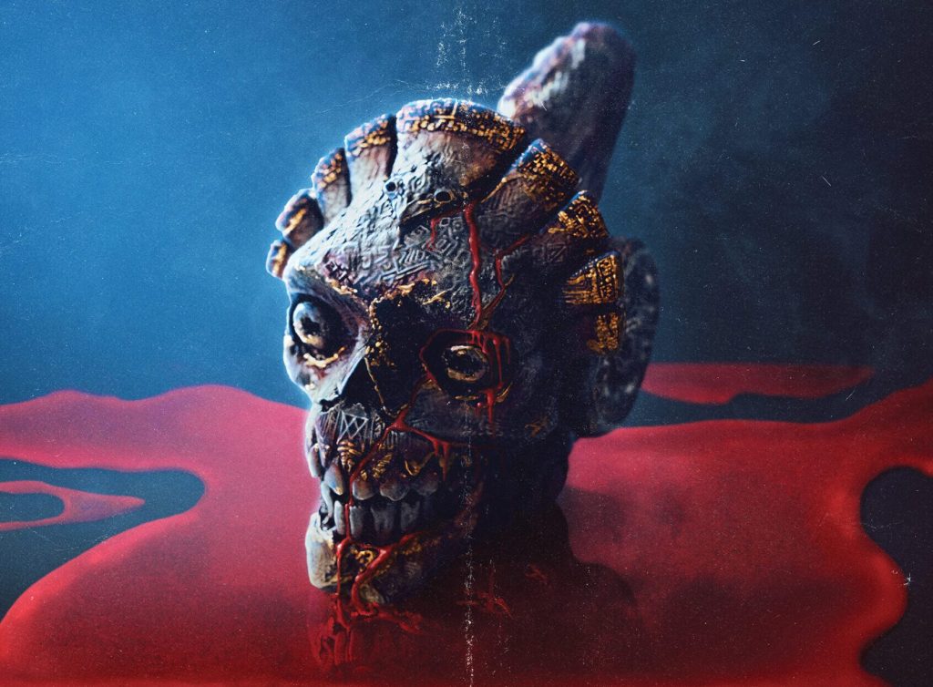An ancient Aztec whistle invokes death in the poster of the horror ...